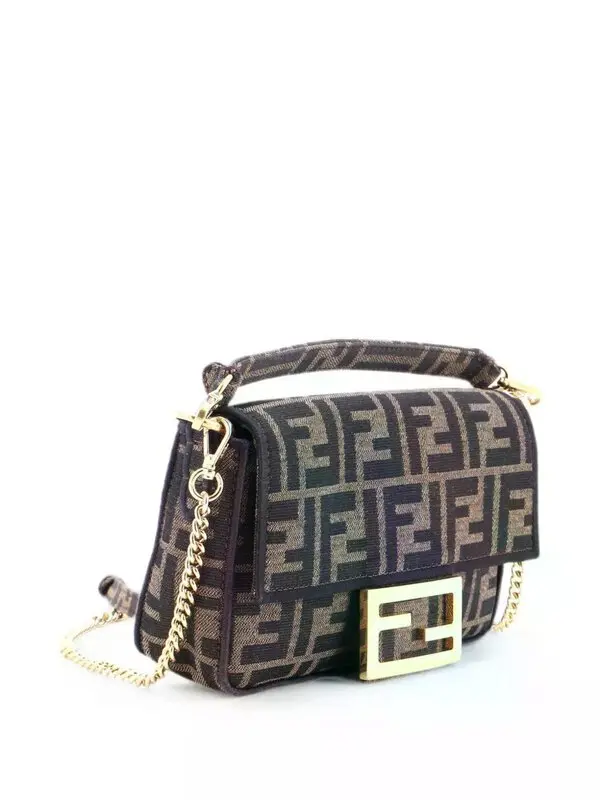 Fendi Zucca Canvas Mini Baguette Crossbody Bag - Brown