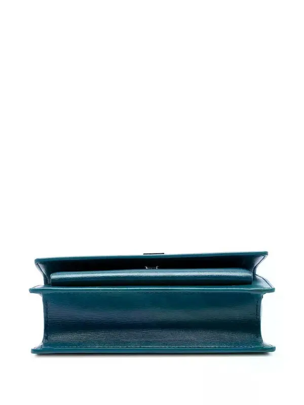 Saint Laurent Mini Calfskin Monogram Sunset Wallet On Chain Bag - Blue