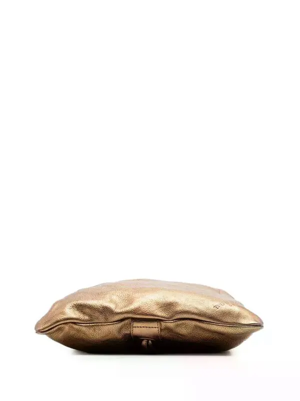 Burberry Metallic Grained Calfskin Drawstring Sling Bag Backpack