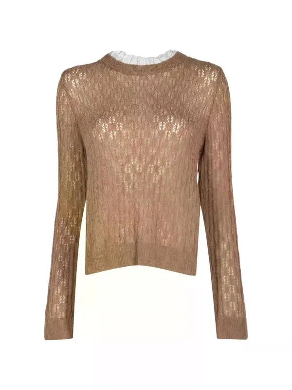 Sea Pointelle-knit Panelled Sweater - Neutrals