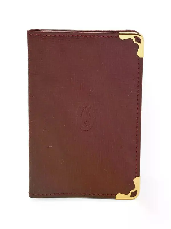 Cartier Must De Burgundy Leather Card Case With Leather Key Ring