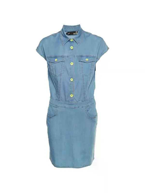 Moschino Denim Shirt Midi Dress - Blue