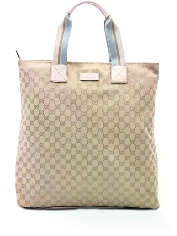 Gucci Gg Canvas Web Vertical Tote Bag