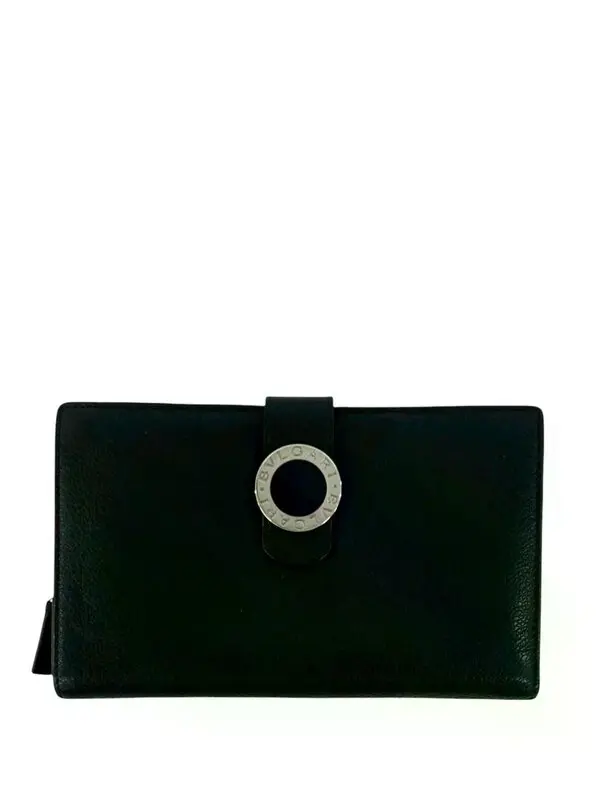 BVLGARI 1990-2020 Leather Continental Bifold Wallet Long Wallets - Black