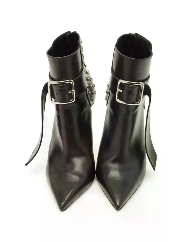 Alexander McQueen Pointed-toe Buckled Ankle Boots