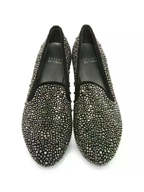 STUART WEITZMAN Embellished Suede Loafers
