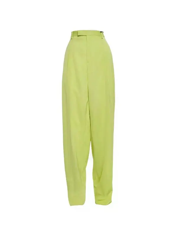Versace Pleat-detail Gabardine Trousers - Green