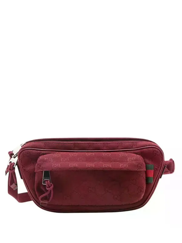 Gucci Gg Canvas Web Belt Bag - Red