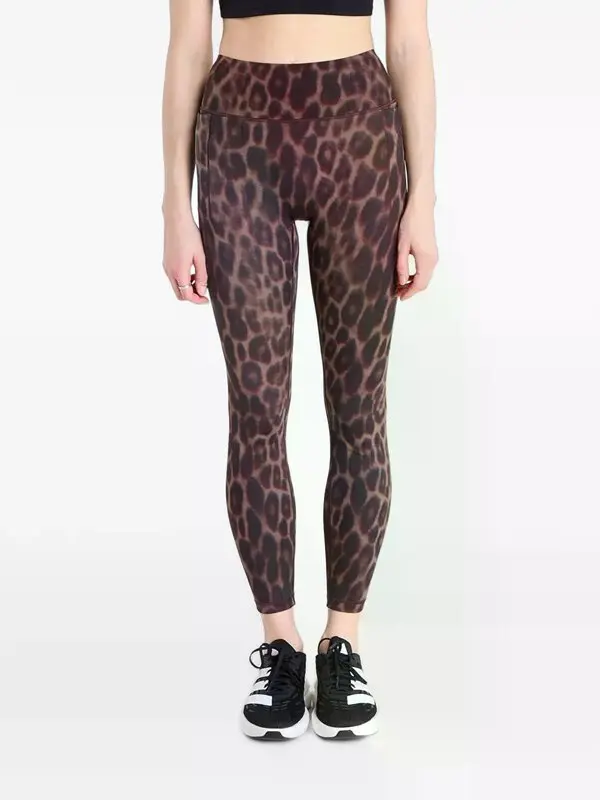 Adidas Optimé Power Leopard-print Leggings - Brown