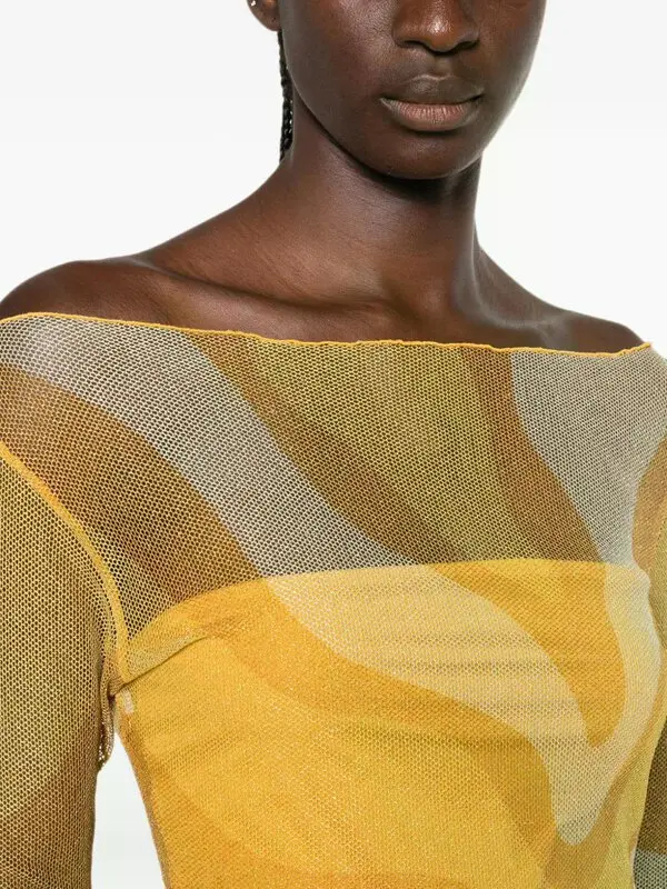 CALA DE LA CRUZ Fishnet Midi Dress