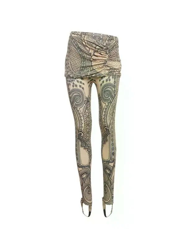 Roberto Cavalli Printed Draped Trousers - Neutrals