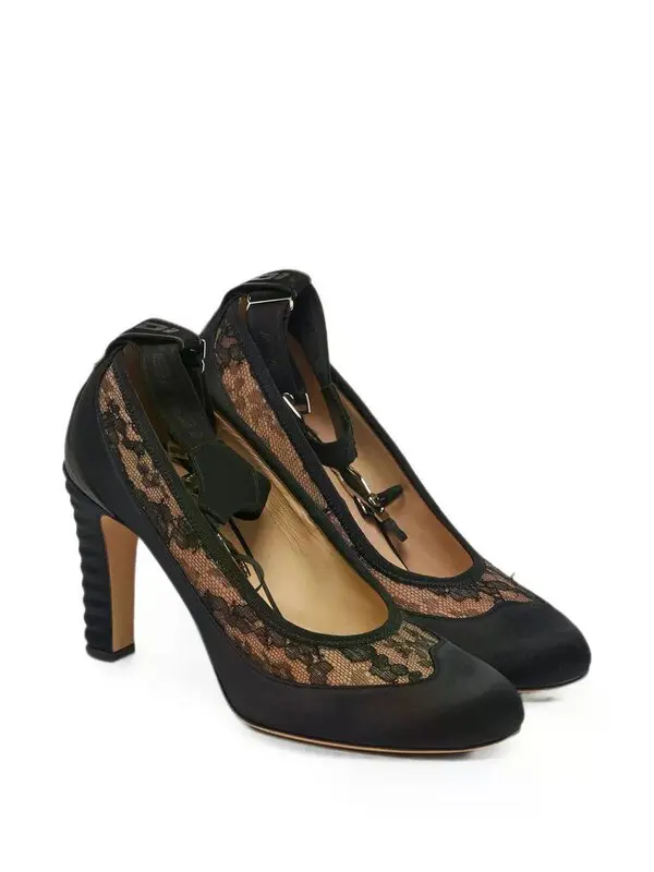 Fendi Promenade Lace Heeled Pumps