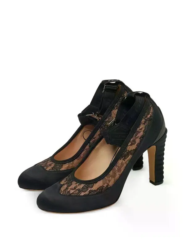 Fendi Promenade Lace Heeled Pumps
