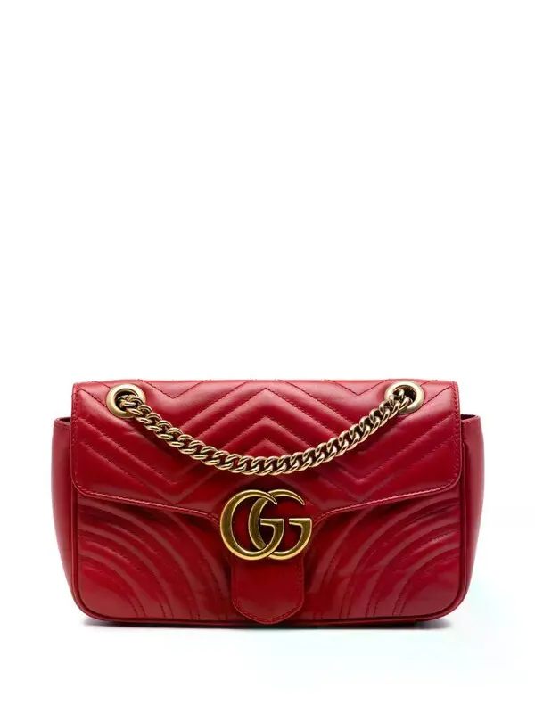 Gucci Gg Marmont Matelassé Shoulder Bag - Red