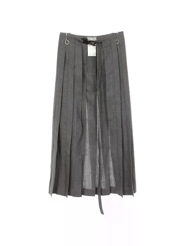 Dior Pleated Wrap Midi Skirt - Grey