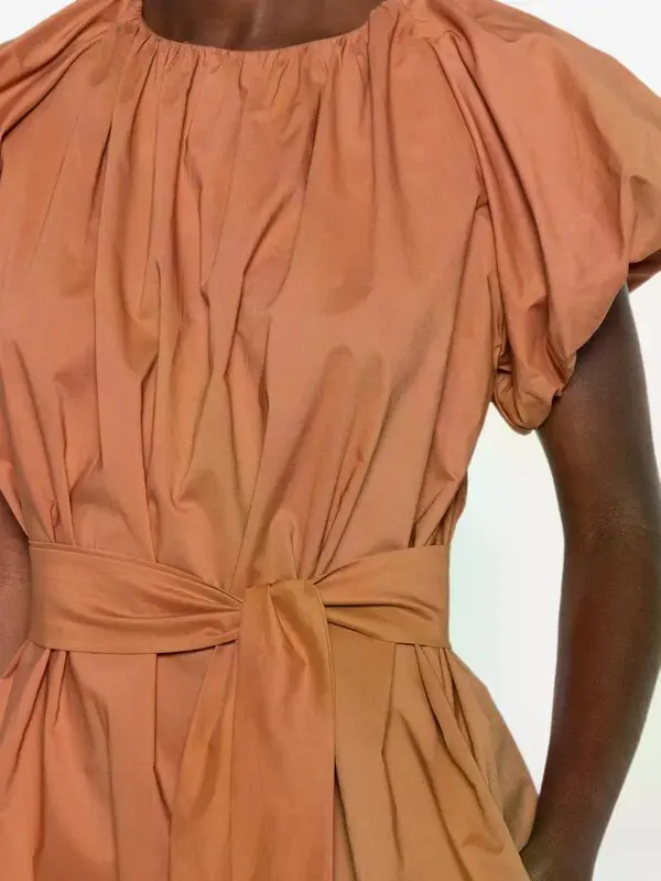 MOUTAKI Belted Puff-sleeve Mini Dress