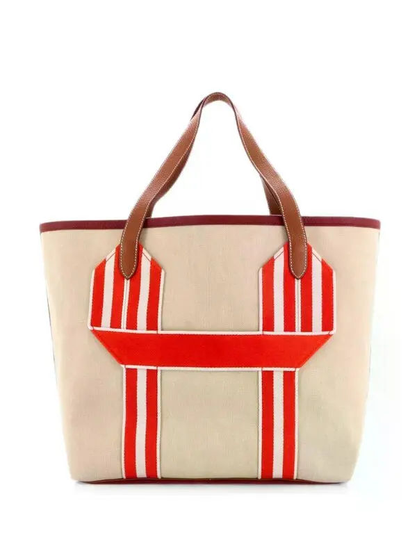 Hermès Pursangle Canvas And Leather Tote Bag