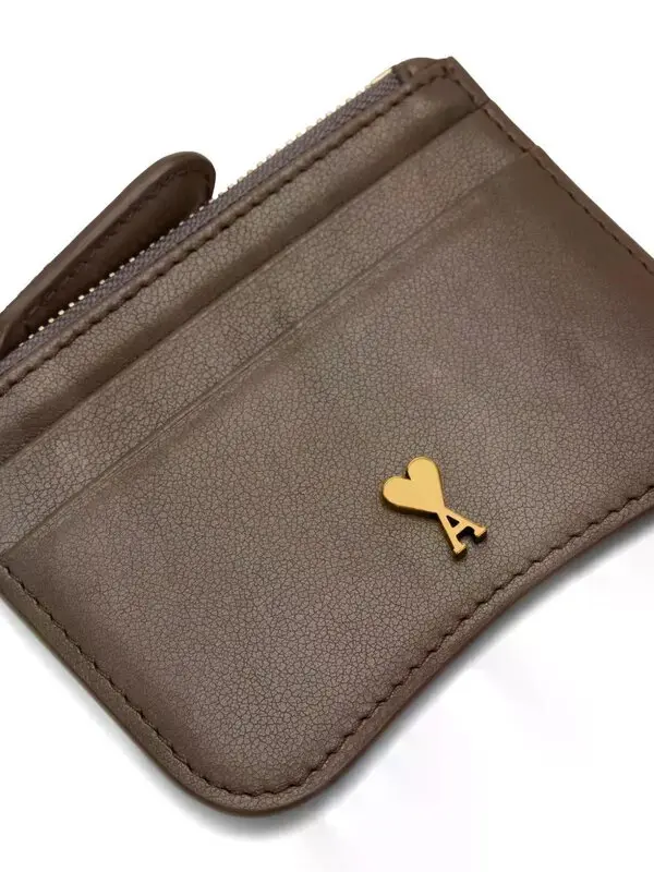 AMI Paris Paris Paris Zipped Cowhide-leather Card Holder