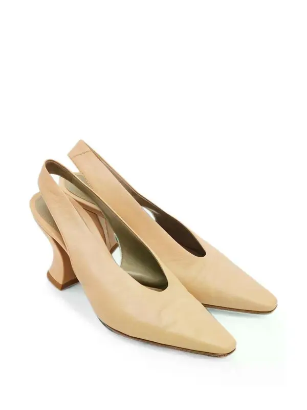 Bottega Veneta Beige Leather Pointed-toe Slingback Pumps - Neutrals