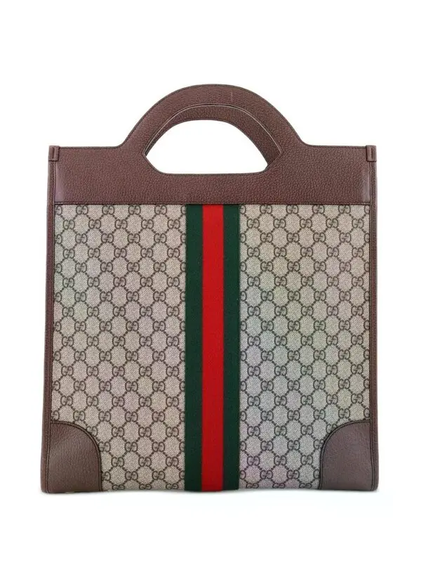Gucci Ophidia Cut Out Handle Gg Coated Canvas Medium Tote Bag