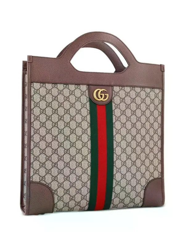 Gucci Ophidia Cut Out Handle Gg Coated Canvas Medium Tote Bag