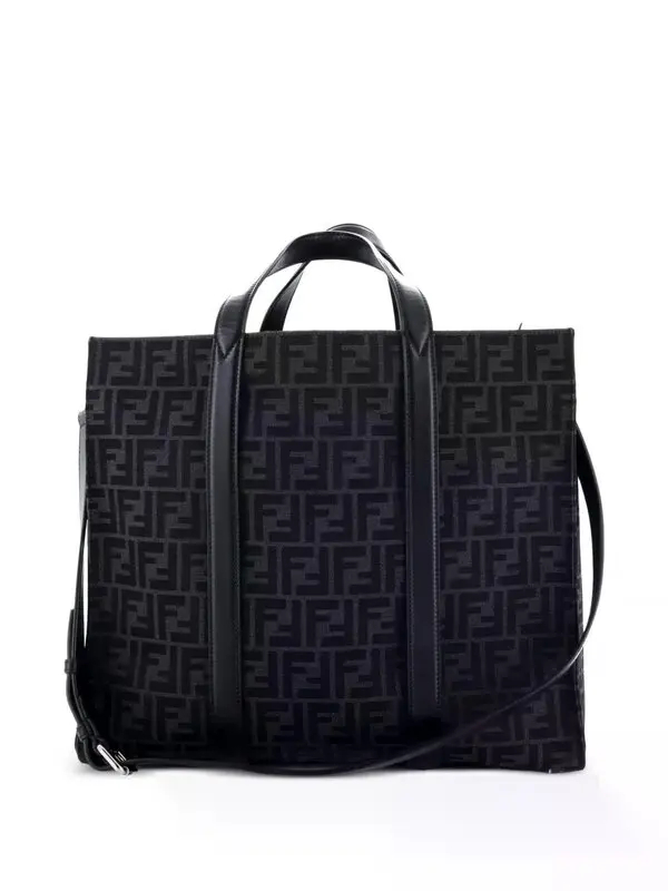Fendi Zucca Canvas Large Tote Bag - Black
