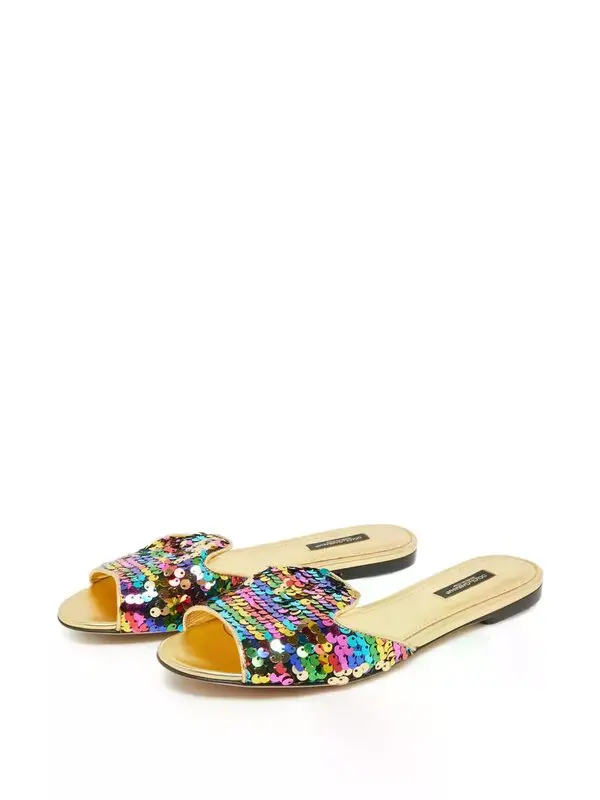 Dolce & Gabbana Embellished Slides - Neutrals