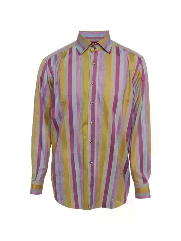 Etro Stripe-pattern Cotton Shirt - Yellow