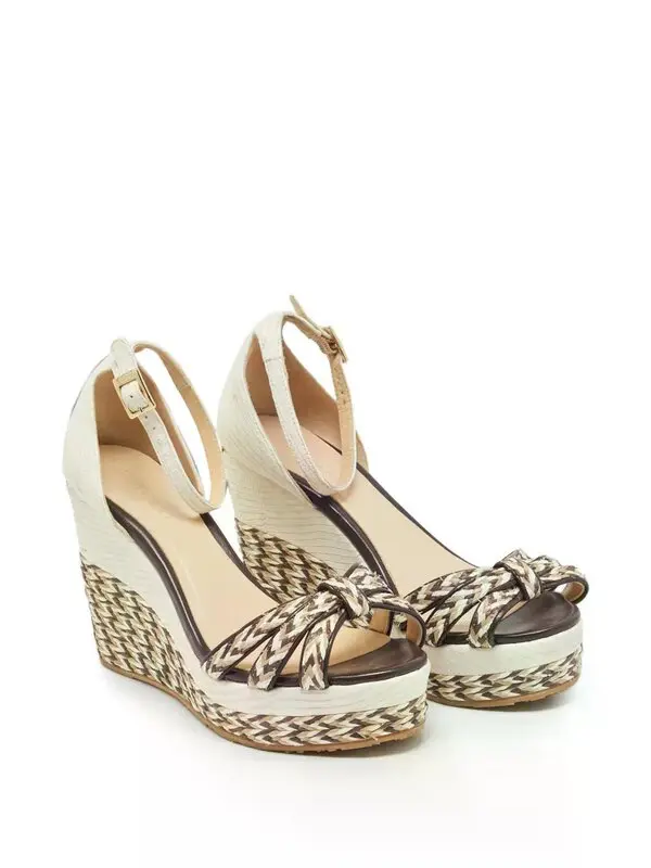 JIMMY CHOO Raffia Wedge Heeled Sandals