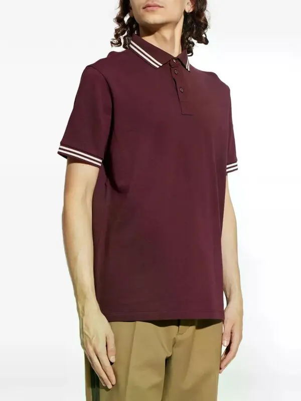 Moncler Logo-embroidered Striped-trim Polo Shirt