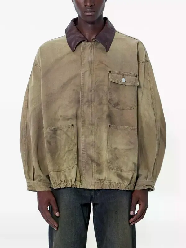SSSTEIN Contrast-collar Patch-pocket Jacket