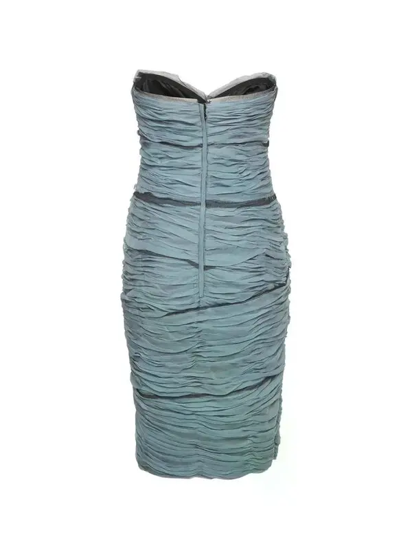 Dolce & Gabbana Ruched Strapless Midi Dress
