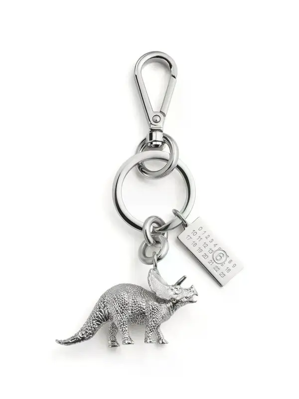 MAISON MARGIELA Dinosaur Charm Keyring - Silver
