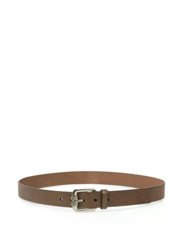 Etro Engraved Motif Leather Belt - Brown