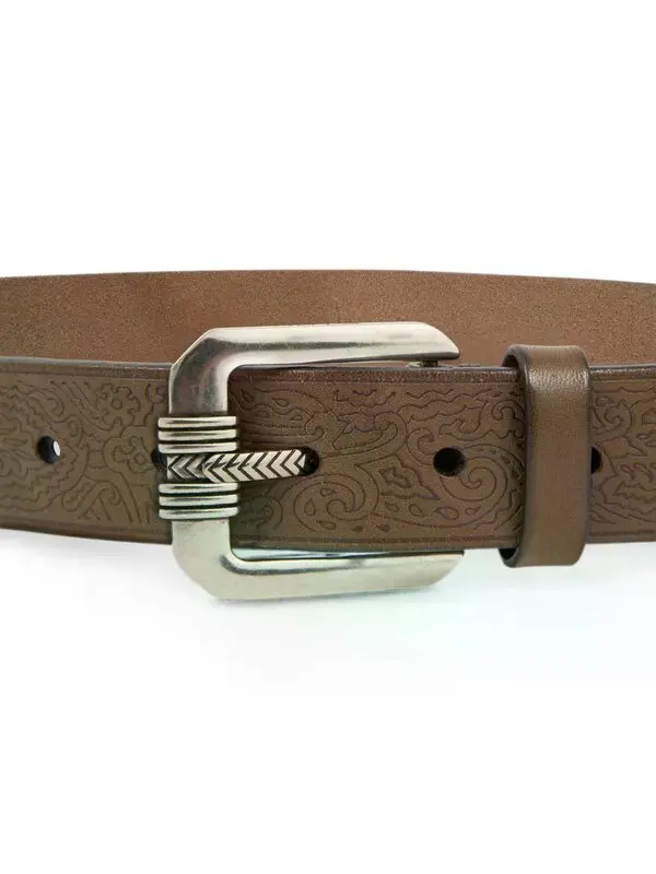 Etro Engraved Motif Leather Belt