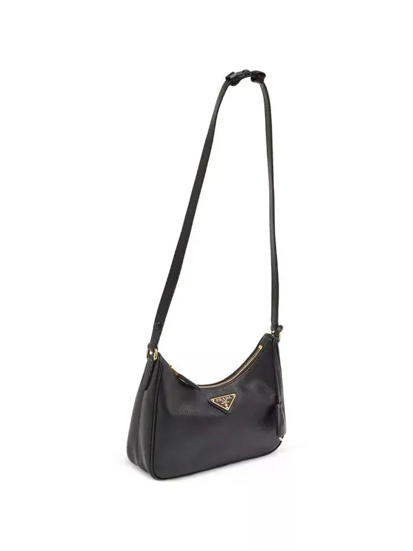 Prada Re-edition Saffiano Leather Shoulder Bag - Black