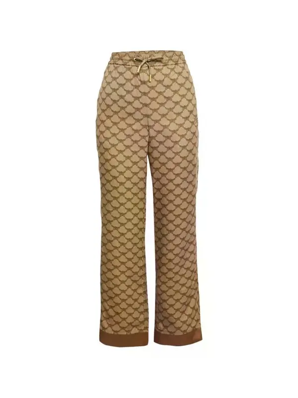 Mcm Monogram Pattern Elasticated Waistband Trousers - Neutrals