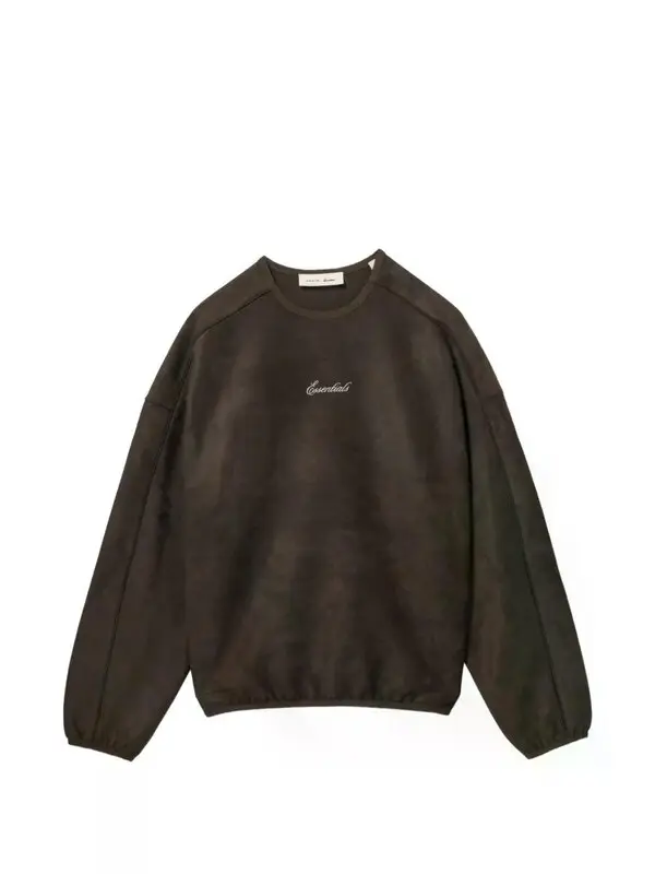 ESSENTIALS Logo-embroidered Suede-effect Sweater