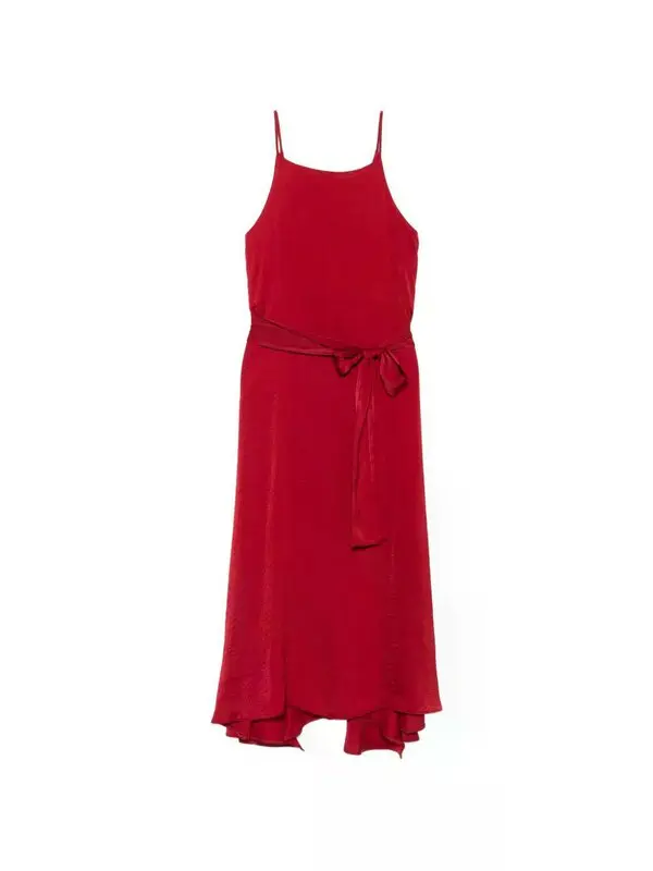 MOUTAKI Asymmetrical Square Neck Midi Dress