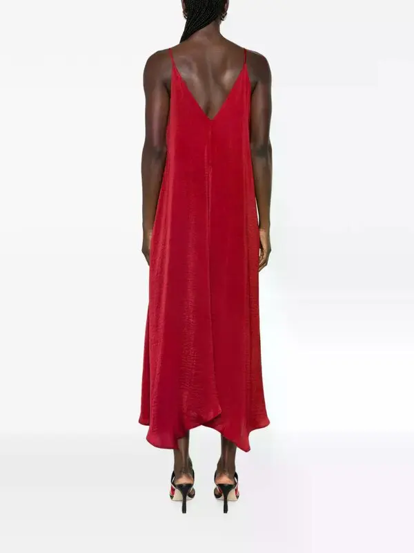 MOUTAKI Asymmetrical Square Neck Midi Dress