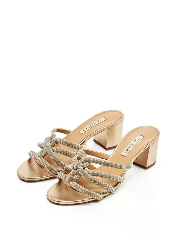 AQUAZZURA Crystal-embellished Leather Sandals