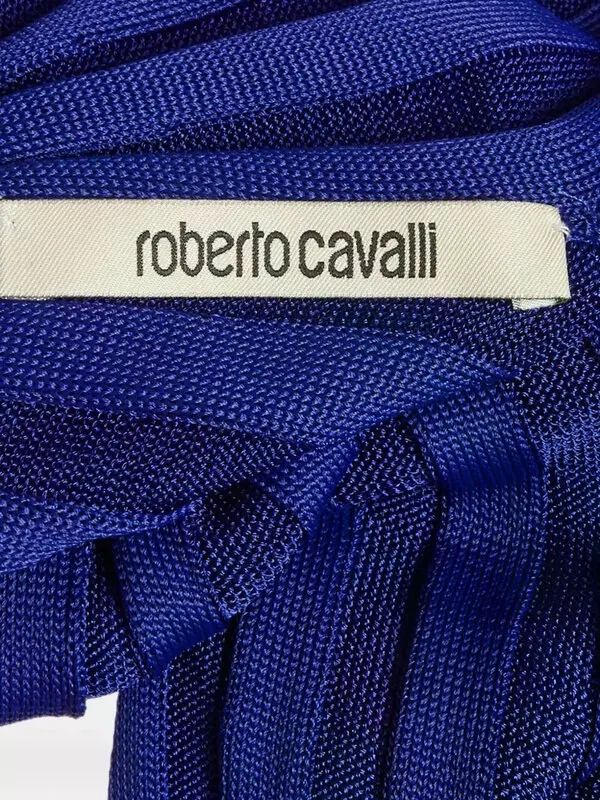 Roberto Cavalli Rib-knit Twist-front V-neck Top