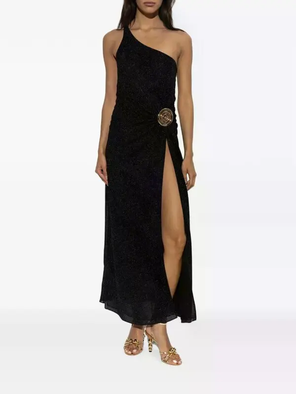 Oseree One-shoulder Lurex Maxi Dress