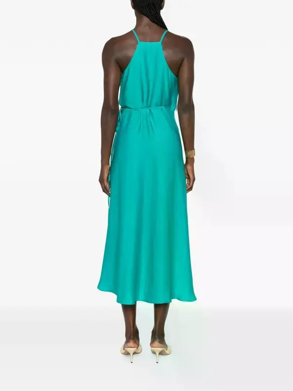 MOUTAKI Sleeveless V-neck Wraparound Midi Dress