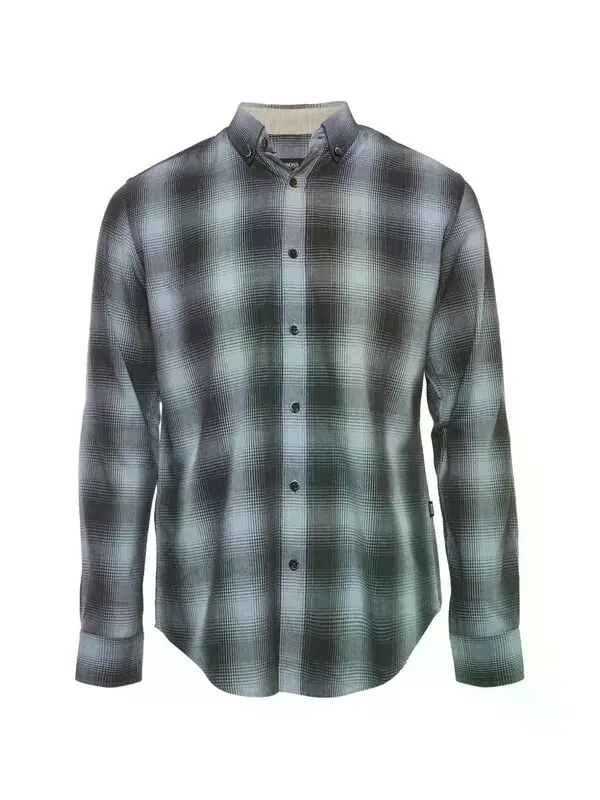 BOSS Plaid Slim-fit Shirt - Blue
