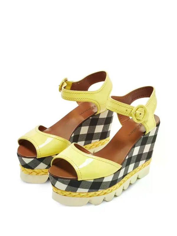 Dolce & Gabbana Gingham Wedge Sandals