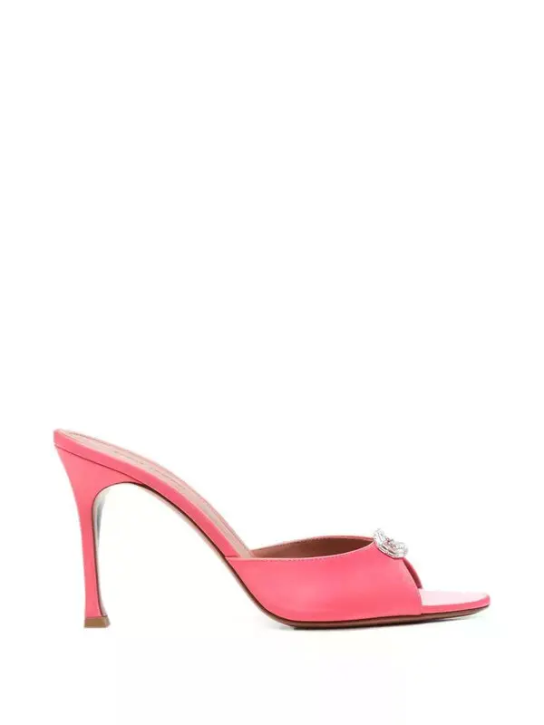 Amina Muaddi Mini Camelia Heeled Sandals - Pink