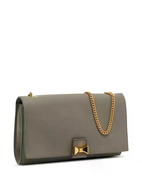 Chloé Leather Bow Detail Clutch With Gold-tone Hardware