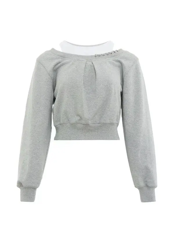 3.1 Phillip Lim Layered Ring-embellished Sweatshirt - Grey