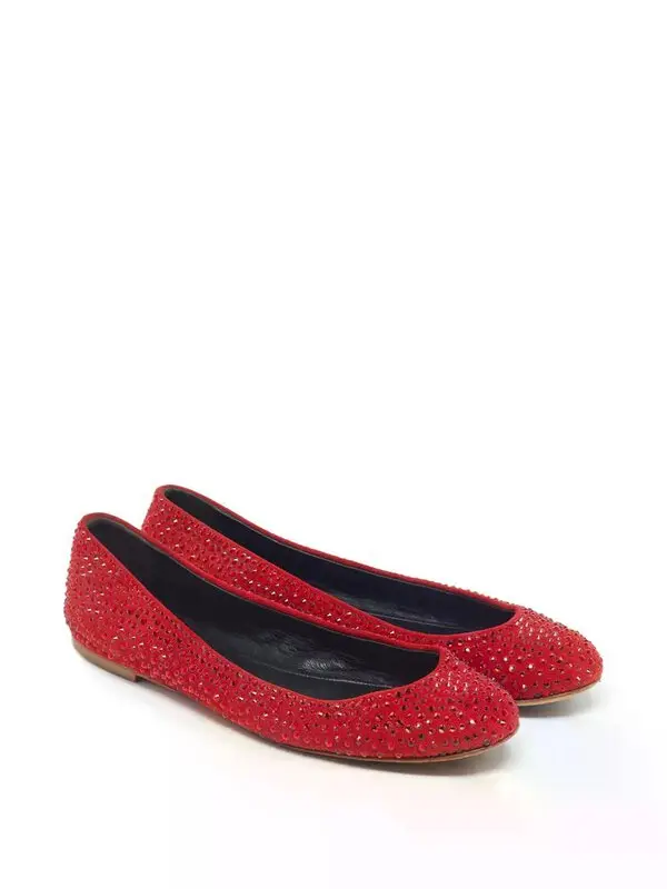 GIUSEPPE ZANOTTI Crystal-embellished Suede Ballet Flats